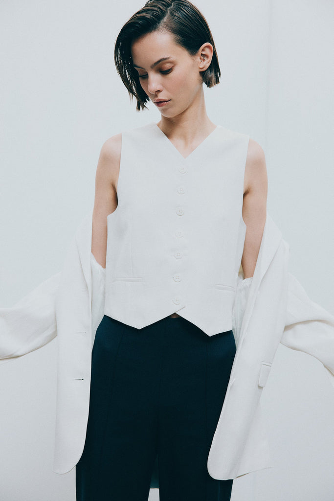 Shop Tait Vest in Salt | Nude Lucy