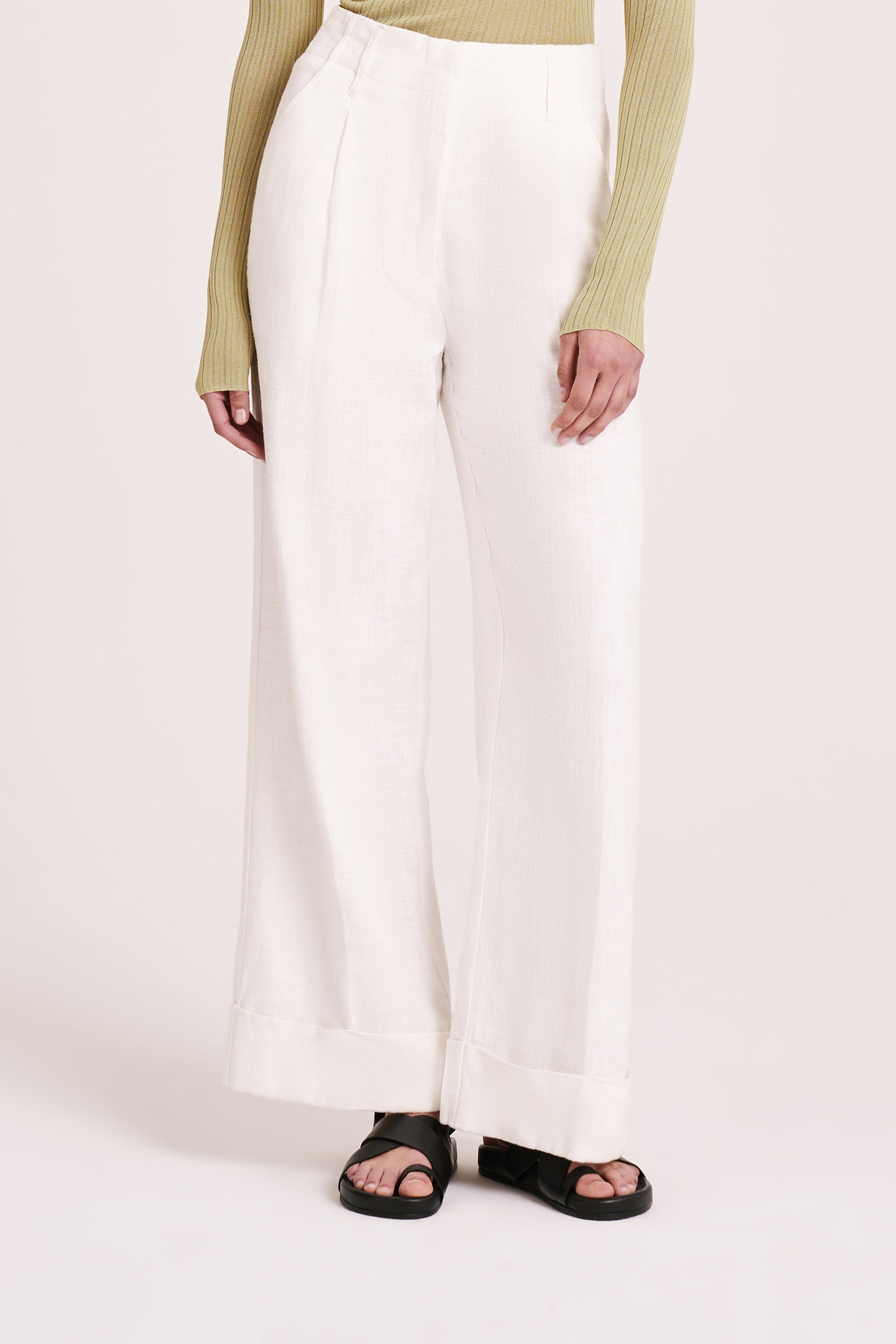 Shop Paloma Tailored Pant in Salt | Nude Lucy